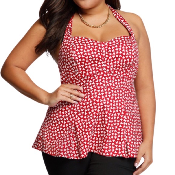 torrid | Tops | Torrid Disney Mickey Mouse Red White Halter Top | Poshmark